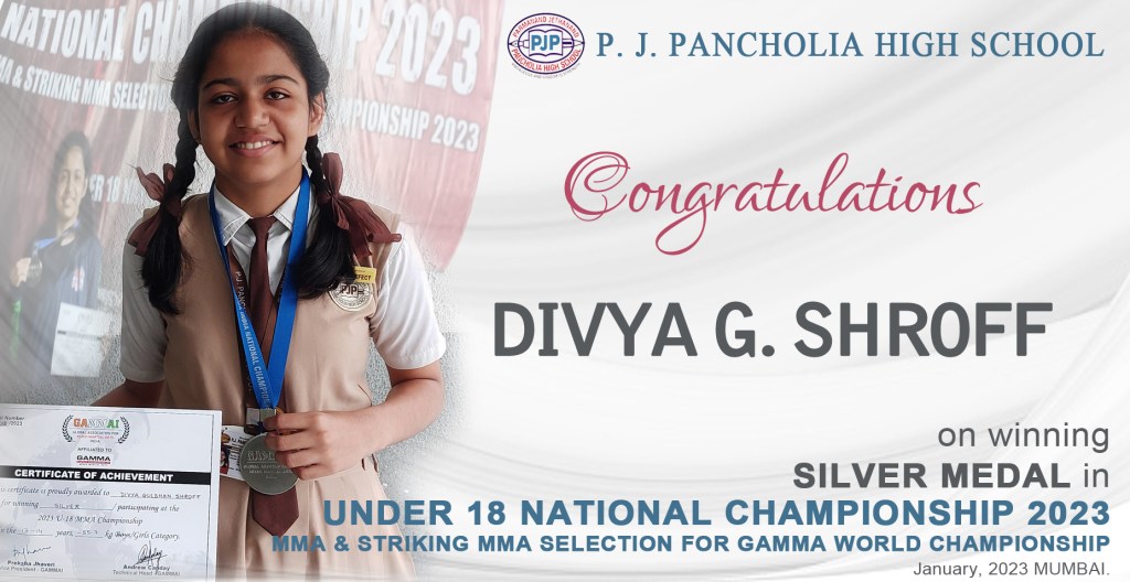 Congratulation !!! DIVYA GULSHAN SHROFF [ STD VIII B] – P. J. PANCHOLIA ...